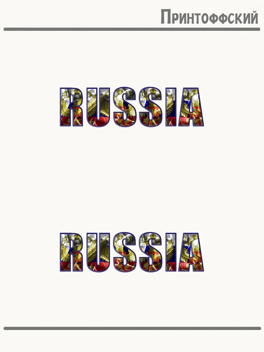 2-е (Две) Термонаклейки надпись russia россия флаг патриот
