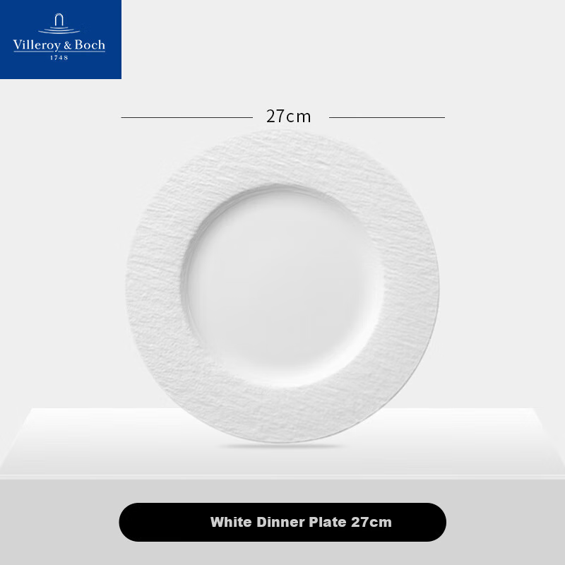 Набор столовой посуды Villeroy & Boch из костяного фарфора, импорт Германии, белые круглые тарелки 27 см, скандинавский