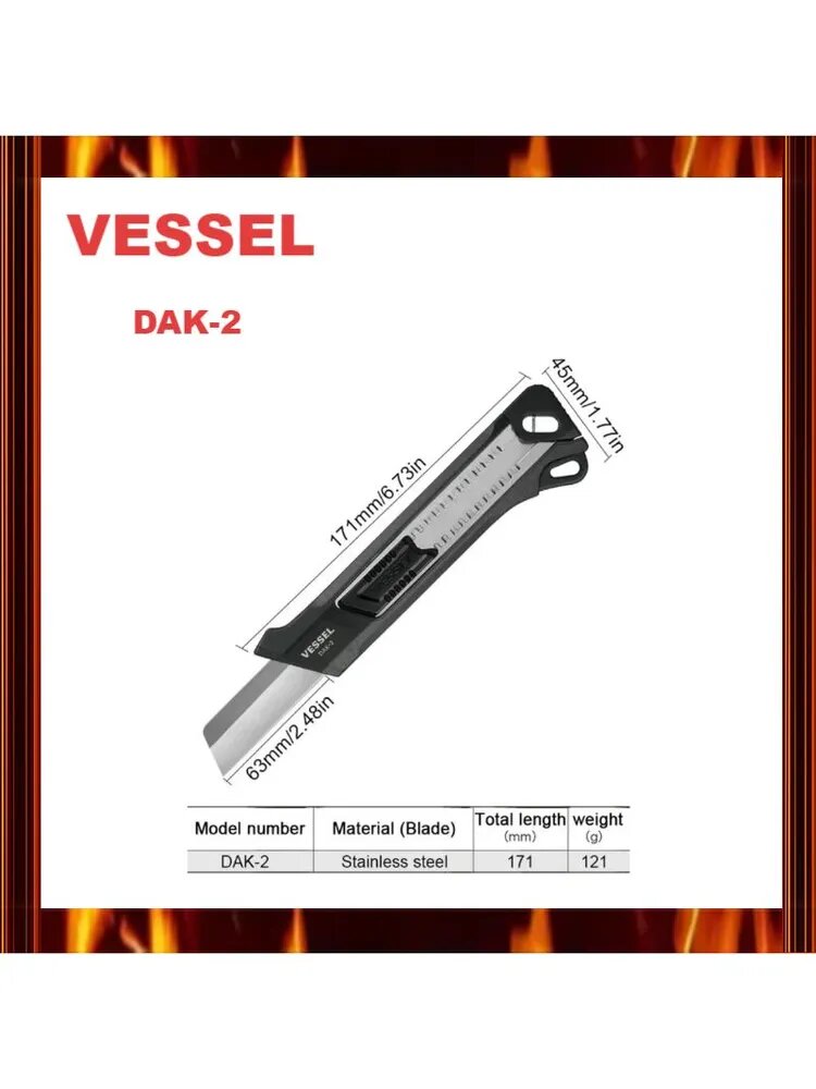 VESSEL, DAK/DAKB, Дамасский нож электрика, ручное кованое волнистое стальное лезвие, двусторонний инструмент для снятия изоляции, сменные лезвия для универсального ножа