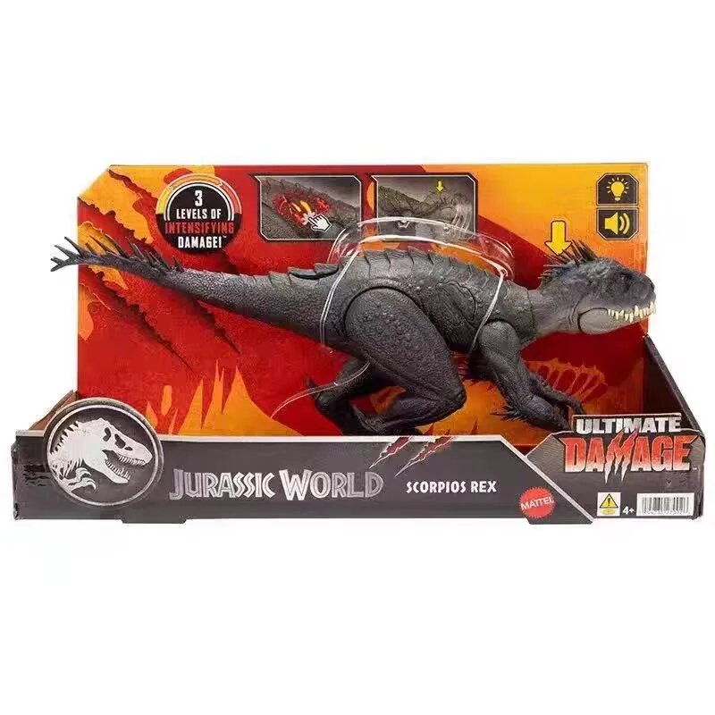 Фигурка динозавра Скорпионозавра (Scorpios rex) из серии Jurassic World с функцией звуков и световых эффектов атаки детская игрушка для мальчиков, подарок, артикул JCG25