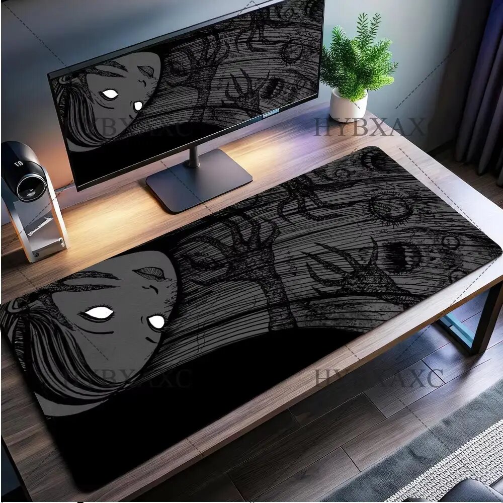 Игровой коврик для мыши Junji Ito Tomie (официальная лицензия), 90×40 см, 3 мм, усиленная строчка, для геймеров и фанатов аниме