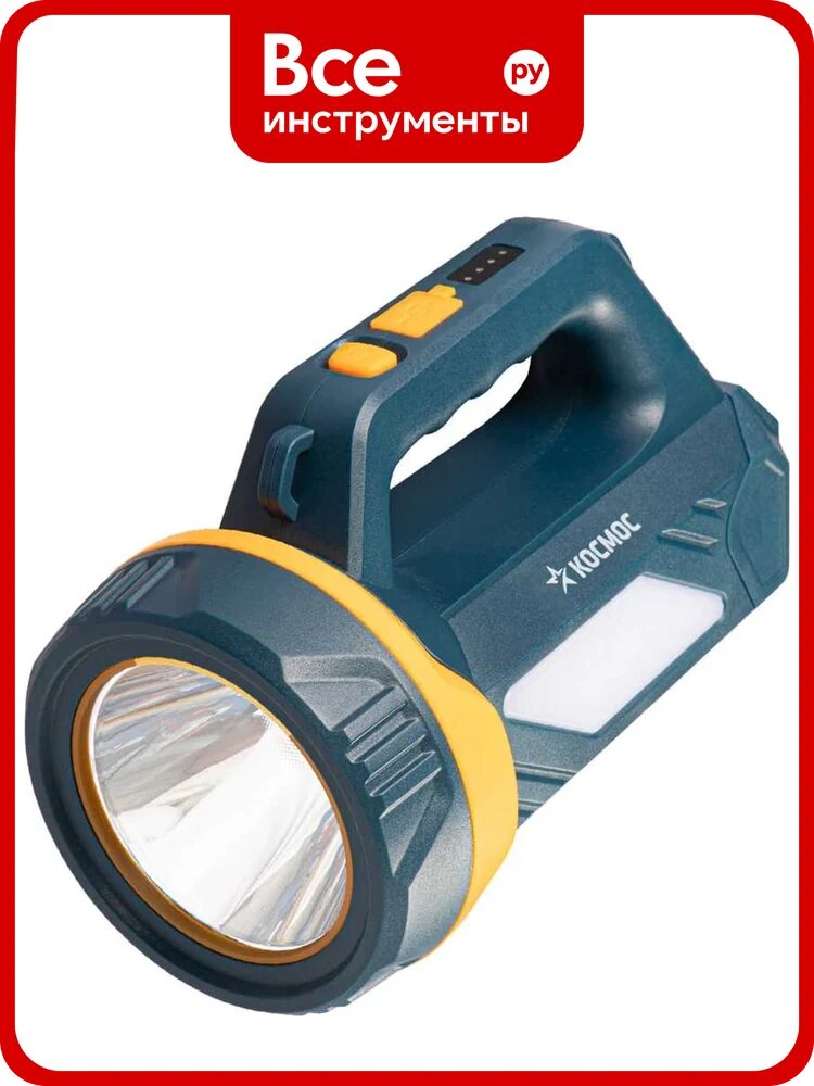 Фонарь-прожектор космос аккумуляторный, 5 Вт+4 Вт LED/Li-ion 18650 2х1200mAh/ABS пластик/USBTypeC KOC908Lit