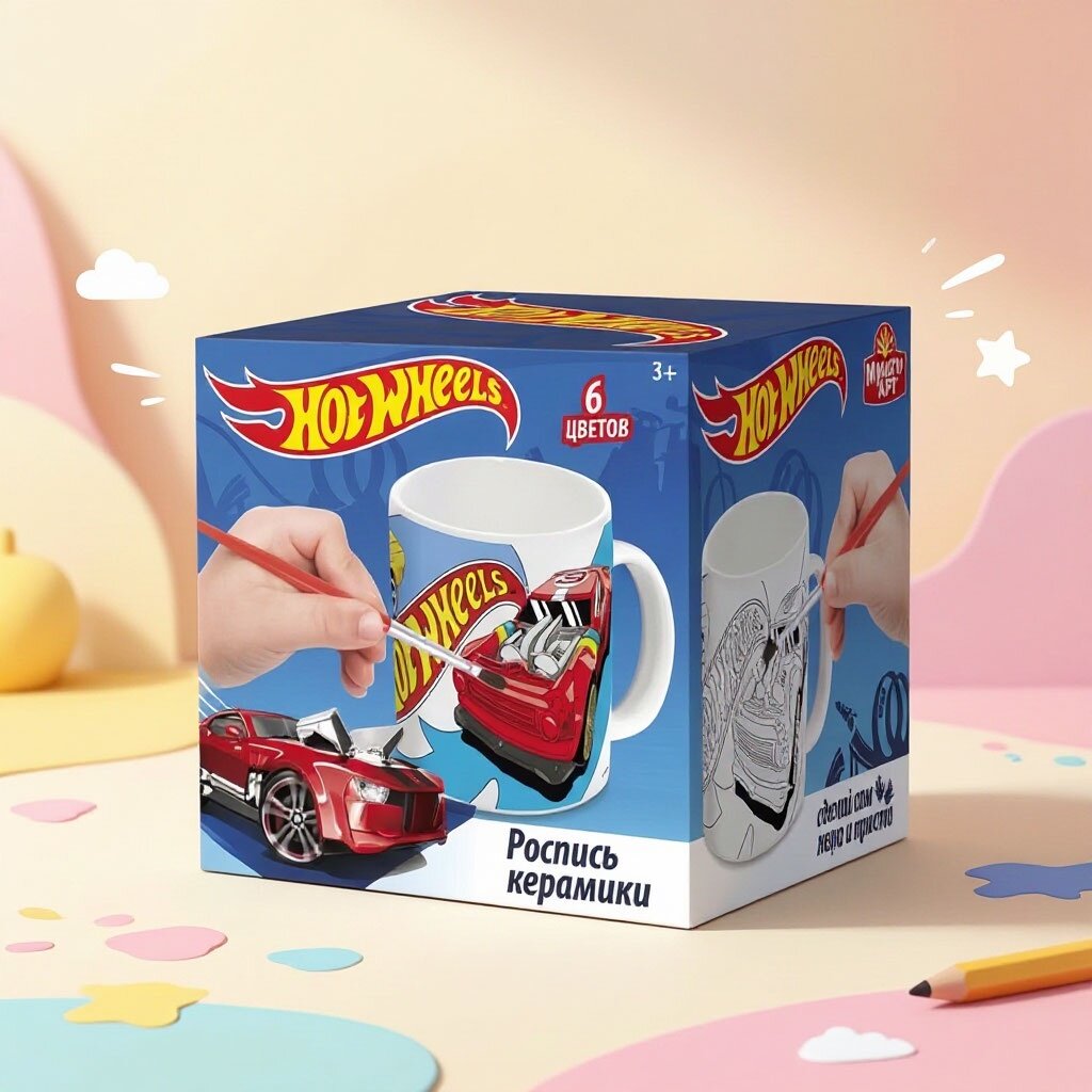 Набор для росписи "Хот Вилс" 100PAINTMUG-HW, кружка, керамика, от 3 лет