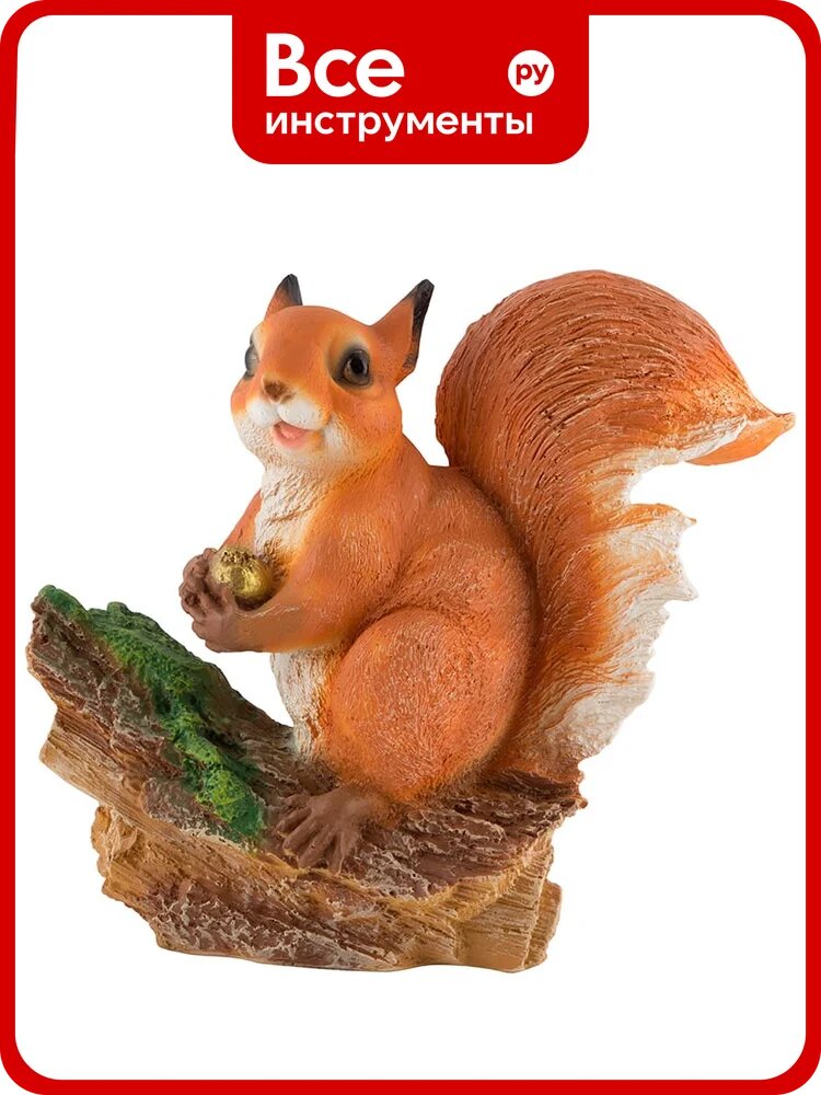 Садовая фигурка Park Белочка с орешком на пне H-25 см 169348