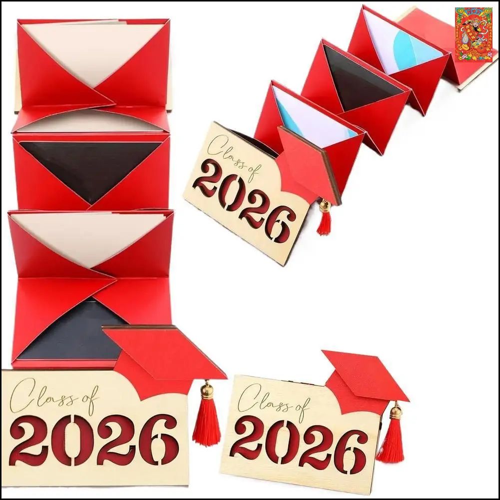 Держатель подарочной карты на выпускной 2026 года, деревянный кошелек-коробка для хранения