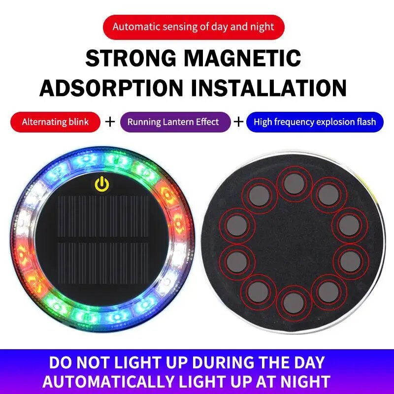 Солнечный стробоскоп RGB с сильным магнитом