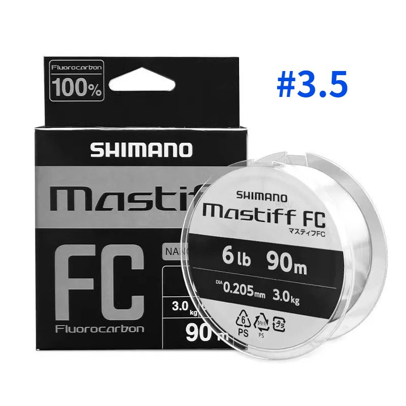 SHIMANO Mastiff FC Леска из фторуглеродного прозрачного волокна длиной 90 м
