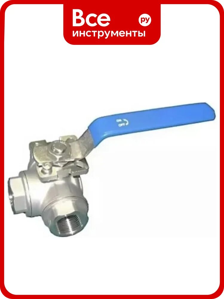 Кран шаровой DN-ru 316-316-PTFE-SP-3L-T-ISO-H Ду40 Ру63 ZGY с ISO фланцем и рукояткой D160-80240