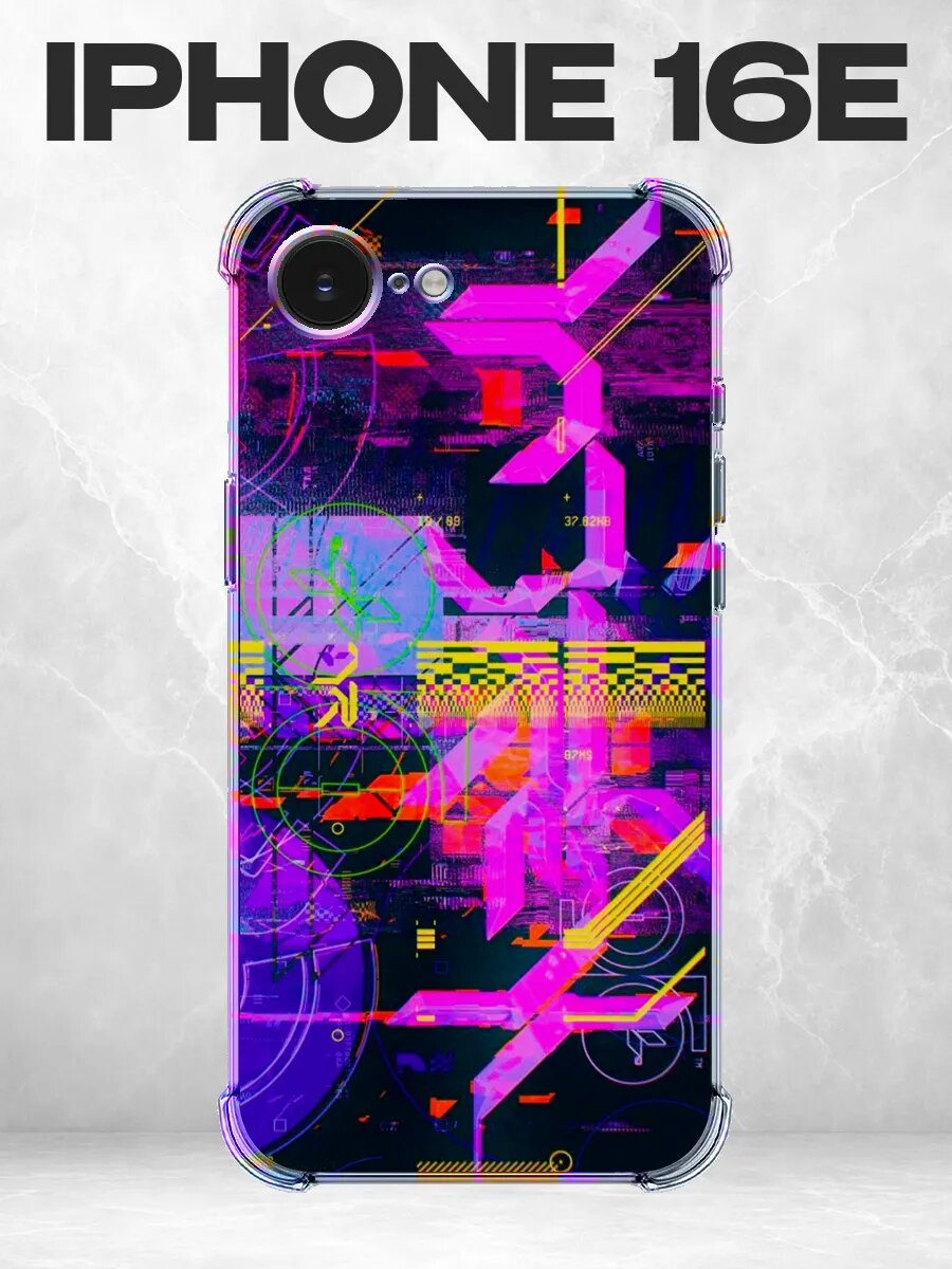 Чехол на iPhone 16e скейтер неон киберпанк