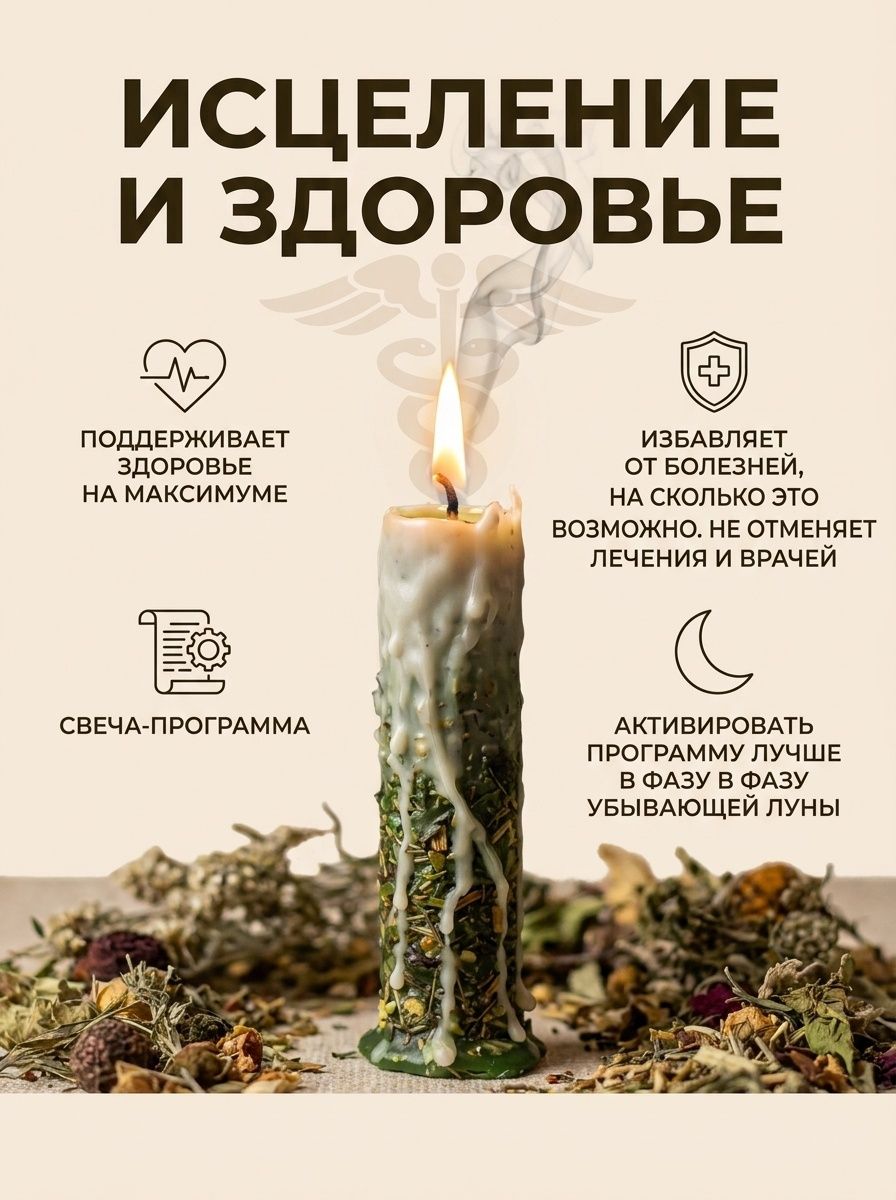 Исцеление и здоровье. Свеча с программой
