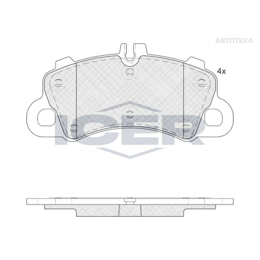 Колодки тормозные дисковые ICER 182459 передн, PORSCHE: CAYENNE III, 3.0/4.0, 17-