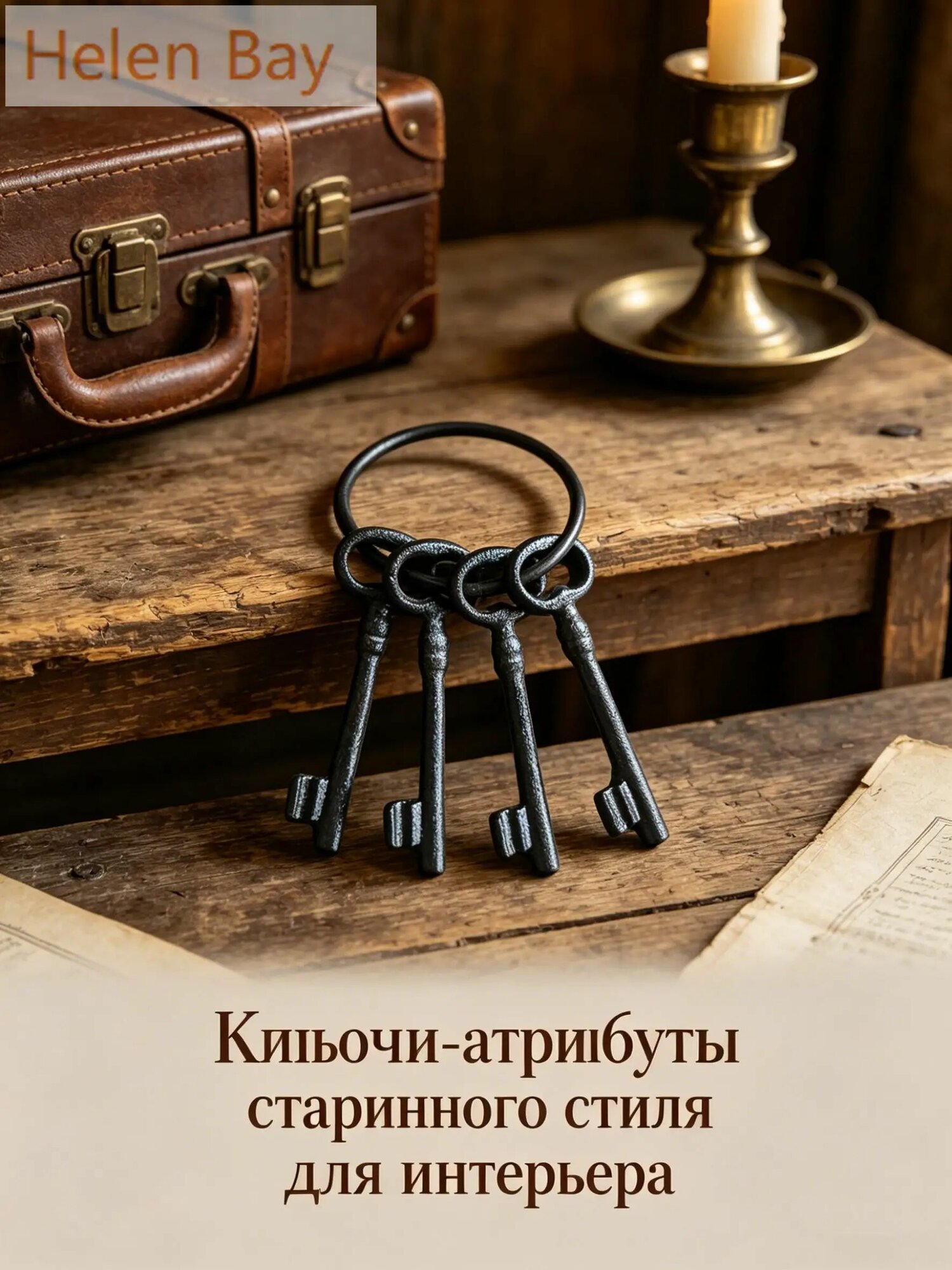 Большой декоративный ключ из металла (чугун) в стиле средневековье. Для забора, калитки, беседки, кофейни, интерьера