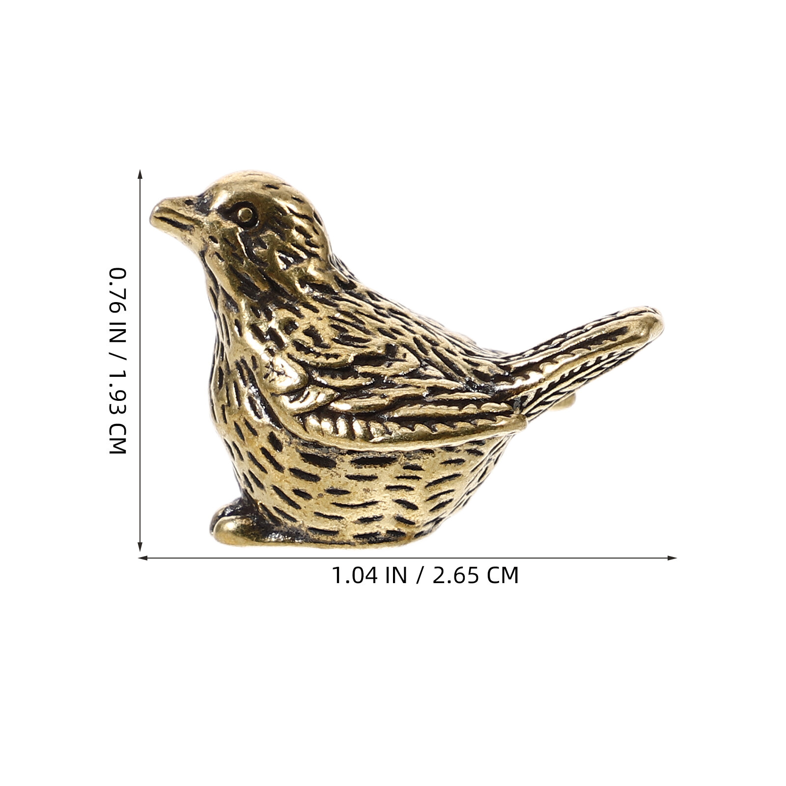 2 Штуки Настольное Украшение Птица Статуэтка Из Бронзы Golden 2.65X1.93X1.68Cm