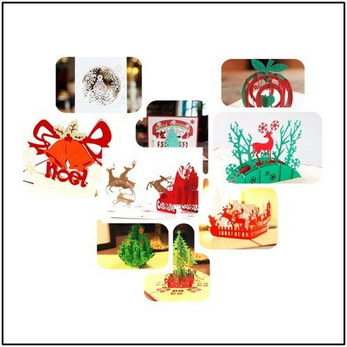Intricate 3d paper craft laser cut card handmade greeting card for celebrations and holidays size 9