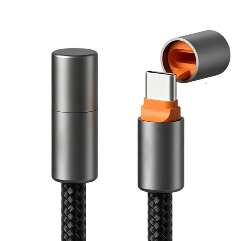 Кабель USB C - USB C 60W с металлическими разъемами, 1m