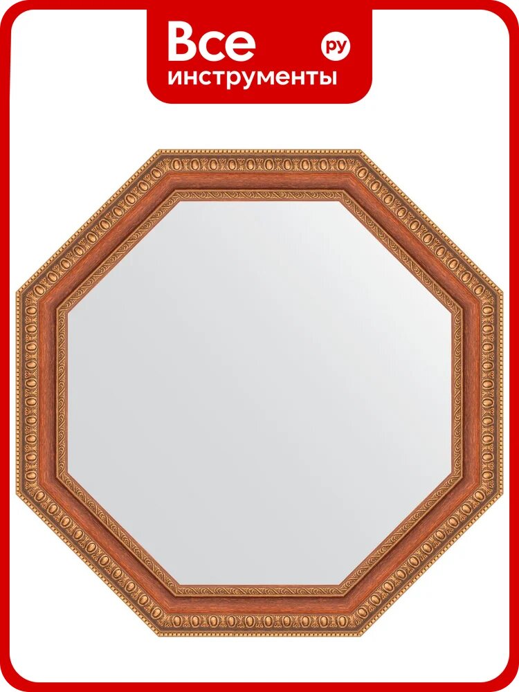 Зеркало EVOFORM в багетной раме - бронзовые бусы на дереве 60 mm (56x56 cm) 3981