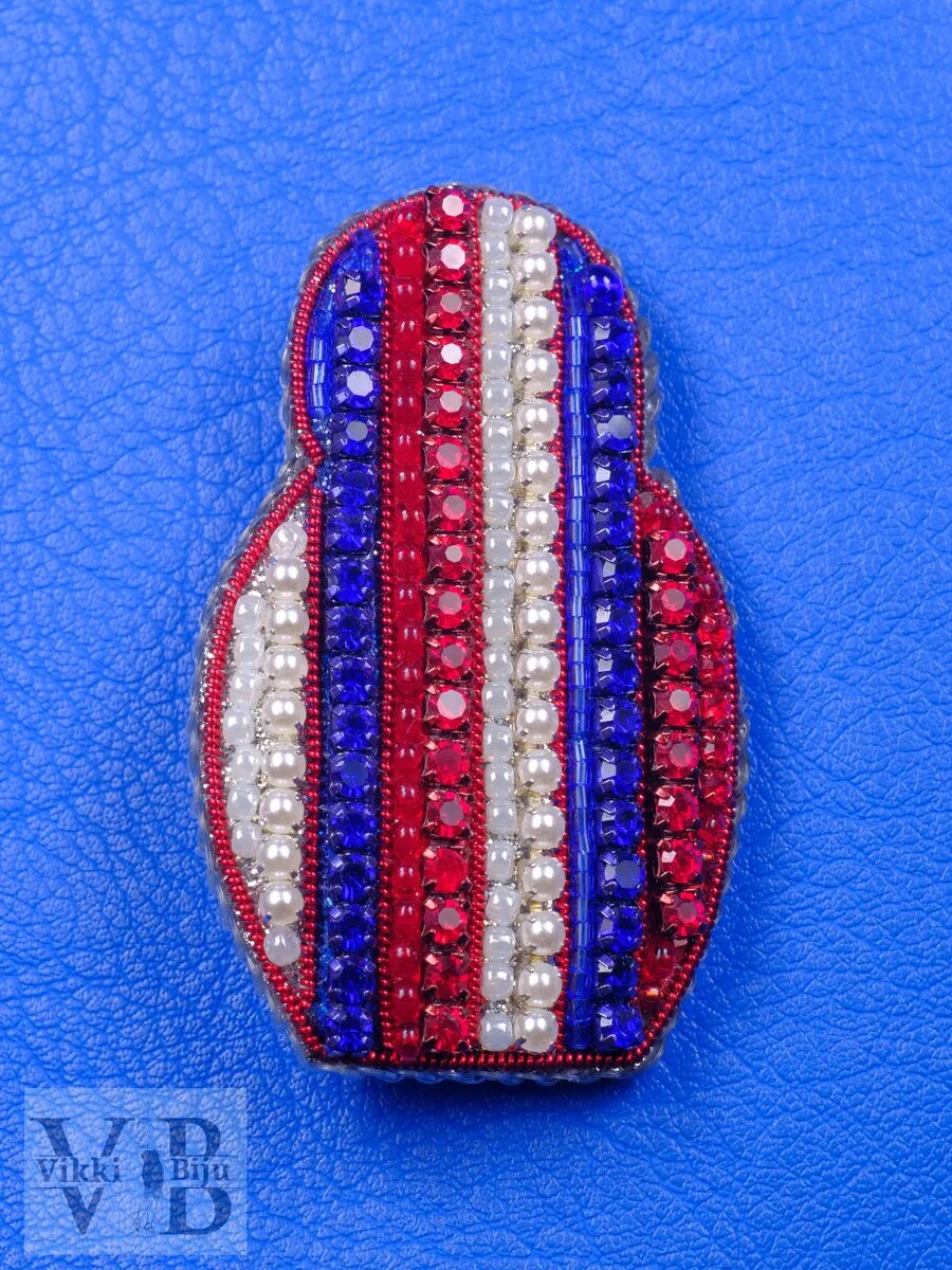 Брошь, красный, желтый, синий, белый