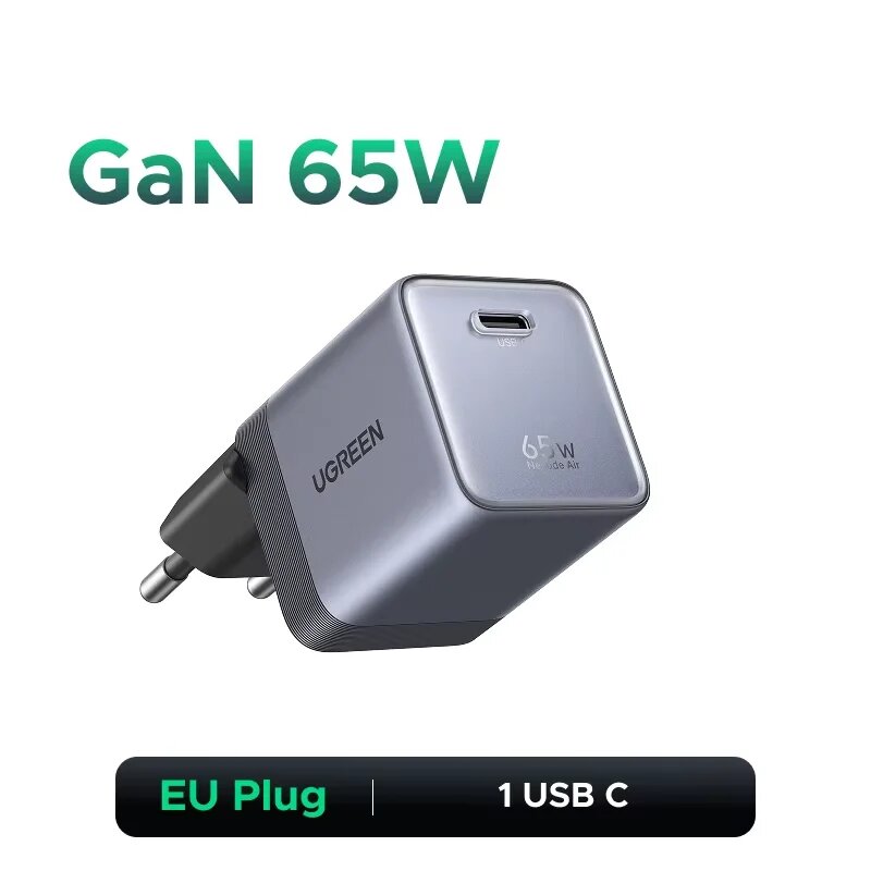 【Ультракомпактное зарядное устройство】UGREEN Nexode Air 100W 65W GaN с поддержкой PD3.0 QC4.0 PPS для MacBook Pro/Air, ноутбуков, iPhone 17/16, Samsung S26, iPad, планшетов