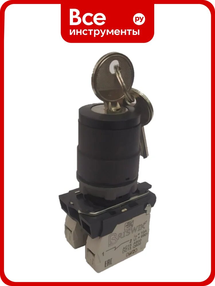 Переключатель Briswik КПЕ 1111 -К черный IP40 УХЛ2 10А 1но+1нз AB-YB-0Ai-0121