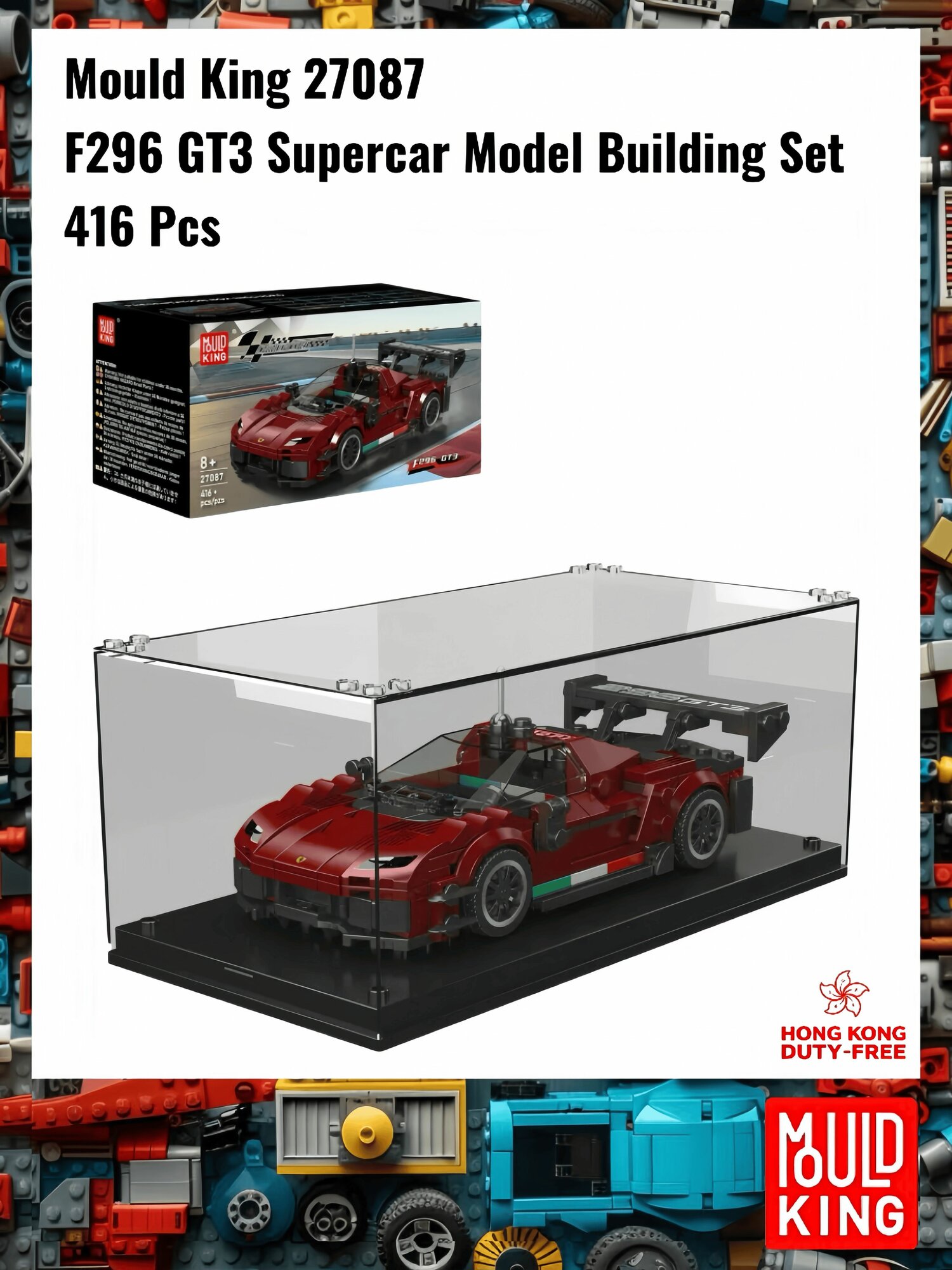 Пластиковый конструктор Mould King 27087 F296 GT3 Supercar Model Building Set 416 Pcs