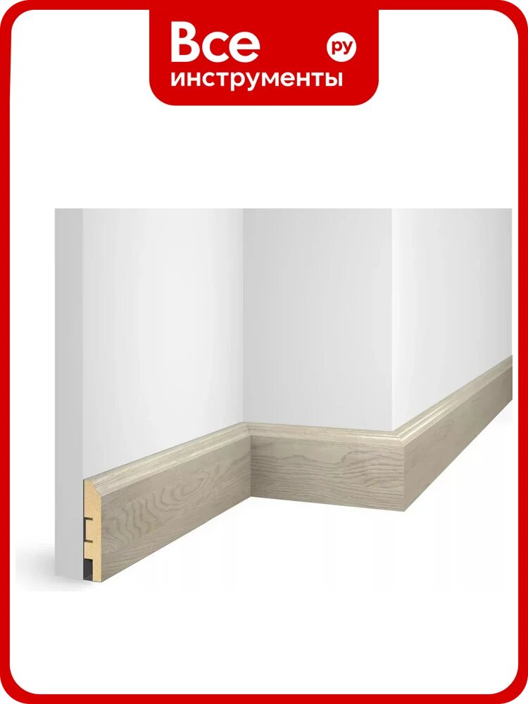Плинтус COSCA DECOR ЕP07 NanoFlex дуб Сноу, 80x16x2400 мм, МДФ СПБ080941