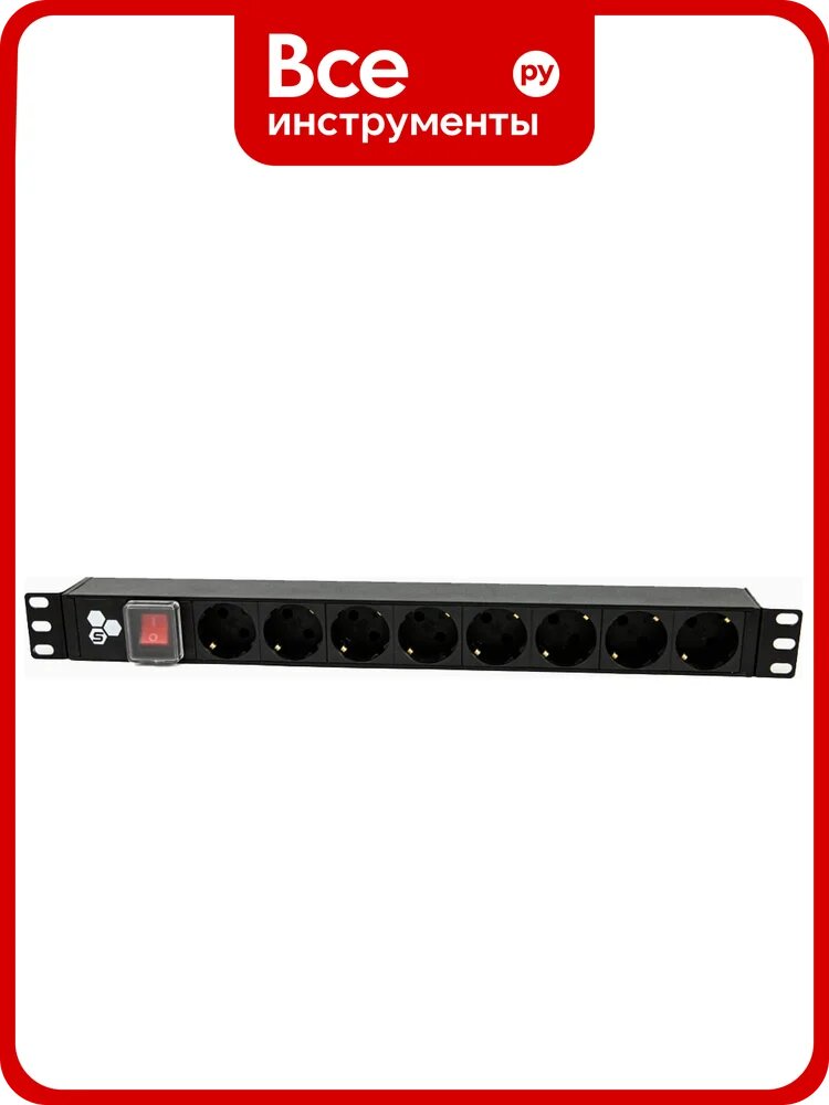 Блок розеток SYSMATRIX 19 PDU 8 розеток, 10 A, гнездо под шнур PD 19.08SCH-IS-1.10