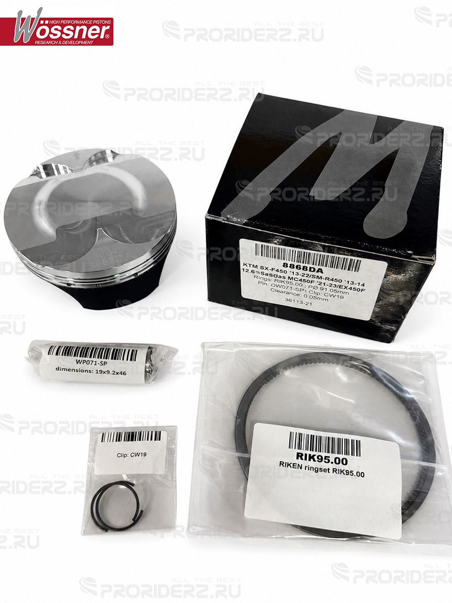 Поршень для мотоцикла SX-F450, XC-F450, HSQ FC450, Gas-Gas MC450F, EX450F от бренда Wossner 8868DA