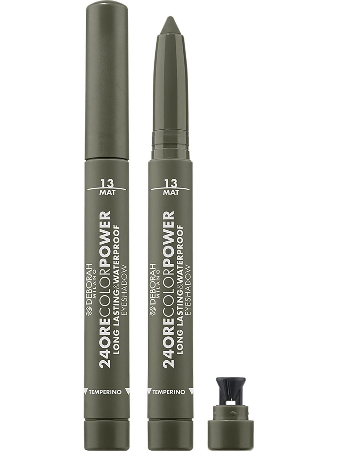 Deborah Milano Тени карандаш для век тон 13 зеленый милитари 24ORE COLOR POWER EYESHADOW стойкие 1.4 г.