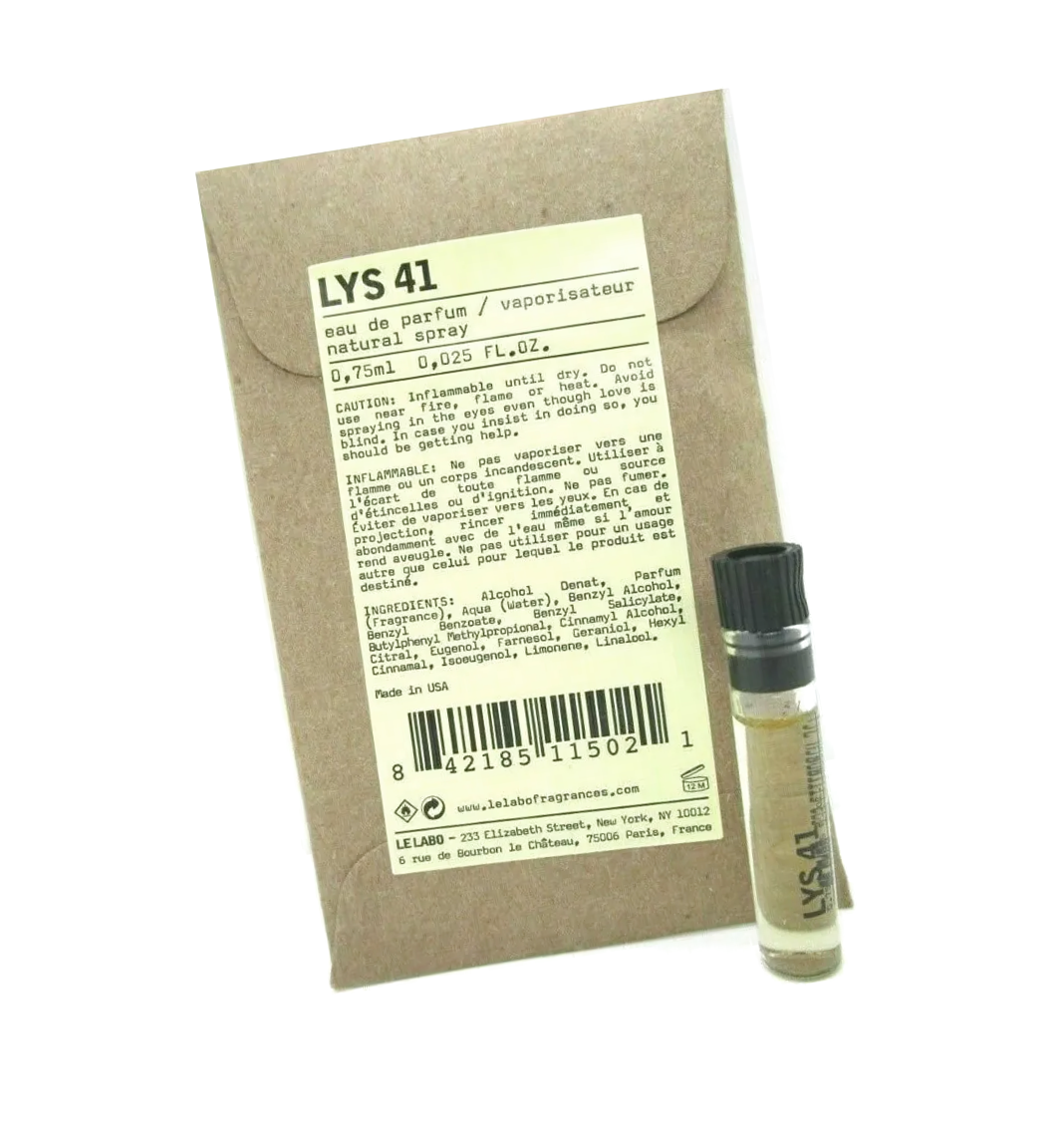 Парфюмерная вода Le Labo Lys 41 0.75 миниатюра / Пробник парфюма Ле Лабо Лис 41 / Сэмпл аромата