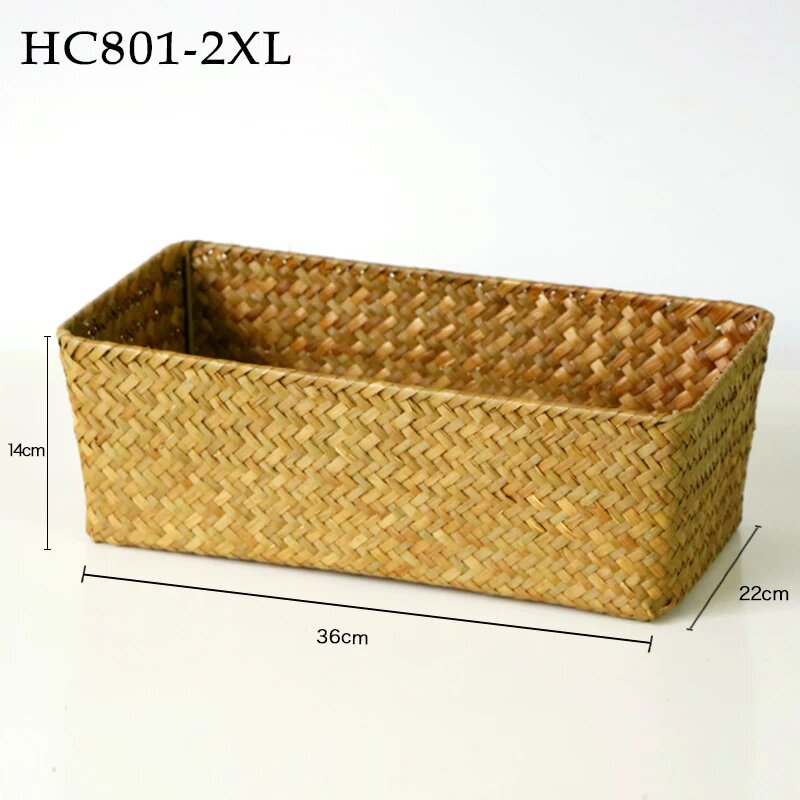 Ротановая корзина для стола - Желтый двойной экстра-большой размер для пультов