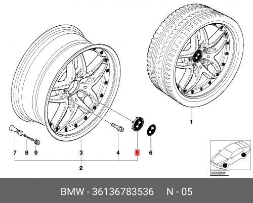 Колпак Ступицы Колеса С Хром. окант. Org (BMW 36136783536)