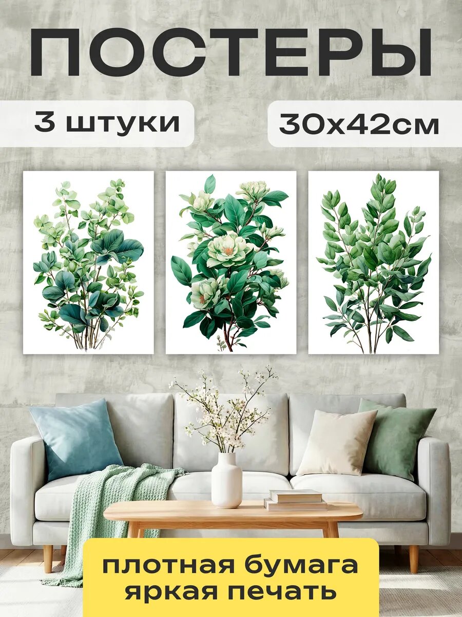 Постеры на стену интерьерные Зелень
