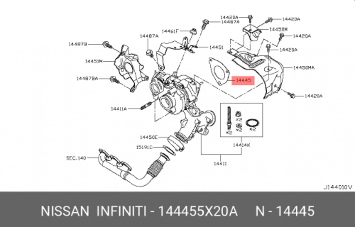 Прокладка Турбины Org (NISSAN 144455X20A)
