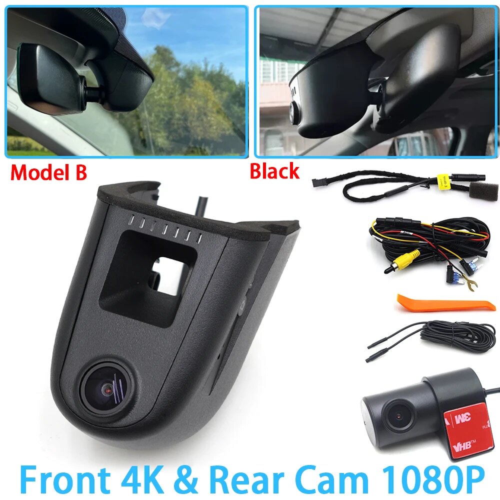 Видеорегистратор 4K для Audi Q2, SQ2, Q3, RSQ3, F3, 8U, Q5, SQ5, 8R, FY, Front Rear Black B, 128G