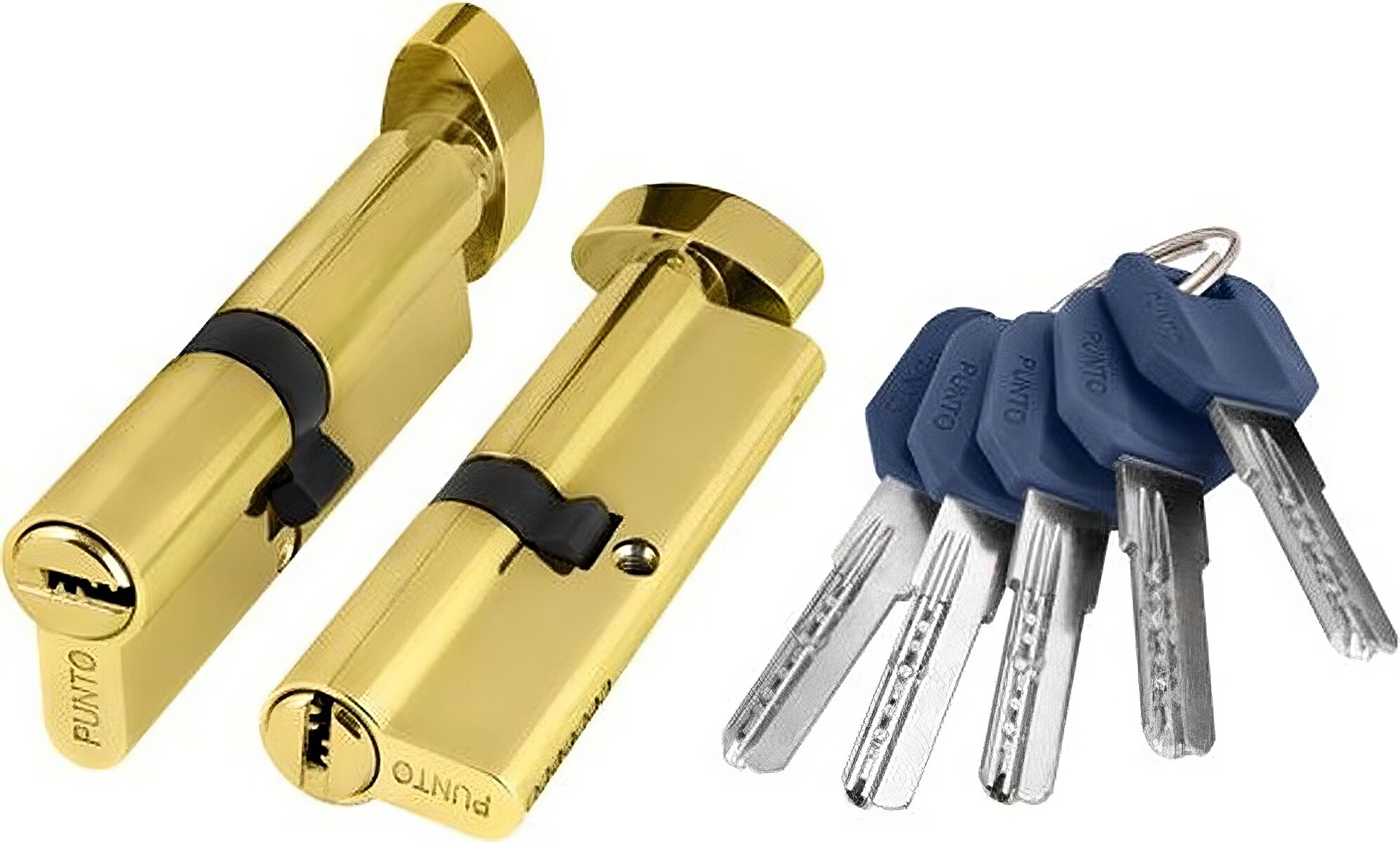 Цилиндровый механизм PUNTO (Z402/70) Z4002Knob70(30+10+30) с вертушкой PB латунь