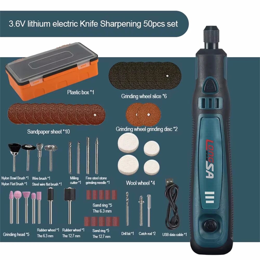Cordless Electric Mini Grinder Engraver Set SET C