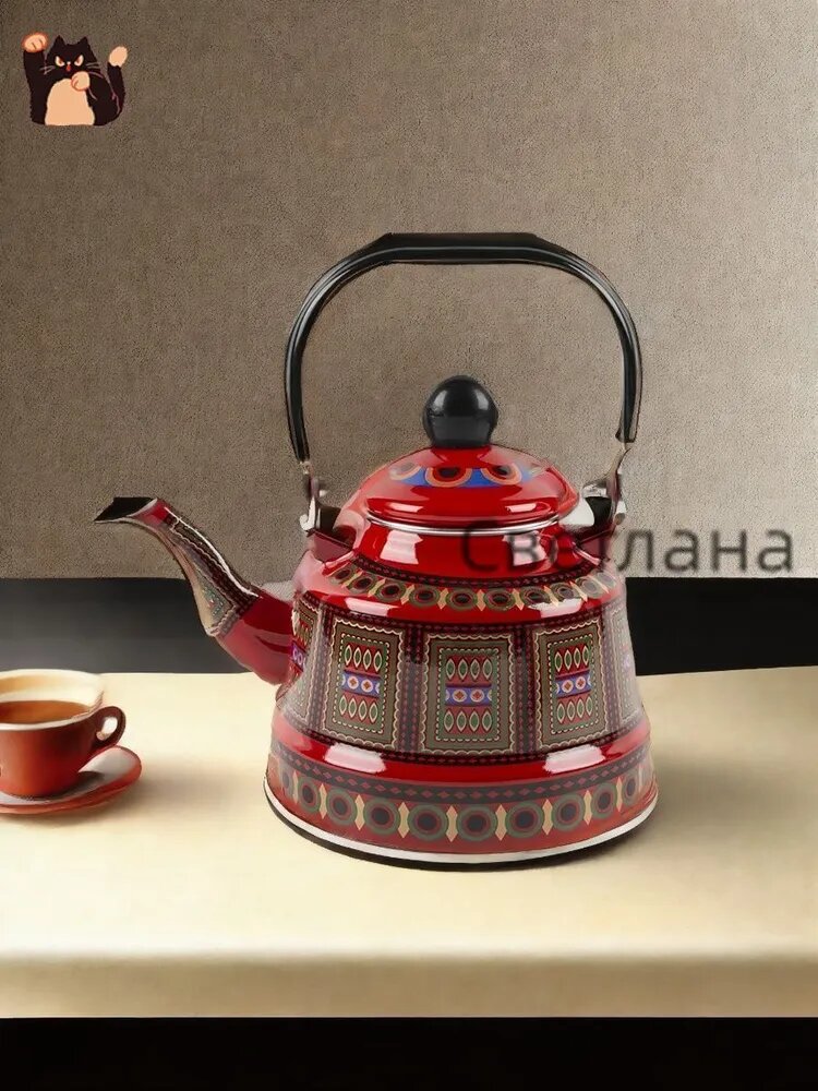 Чайник 2.5 л эмаль красный