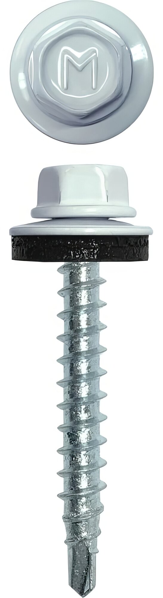 Кровельный саморез Daxmer 4,8x35 RAL 9003 сверло №1, 250шт 00000303946