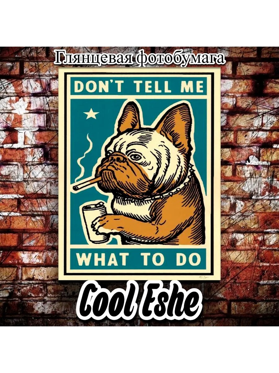 Постер "Don not tell me, what to do, бульдог" А1