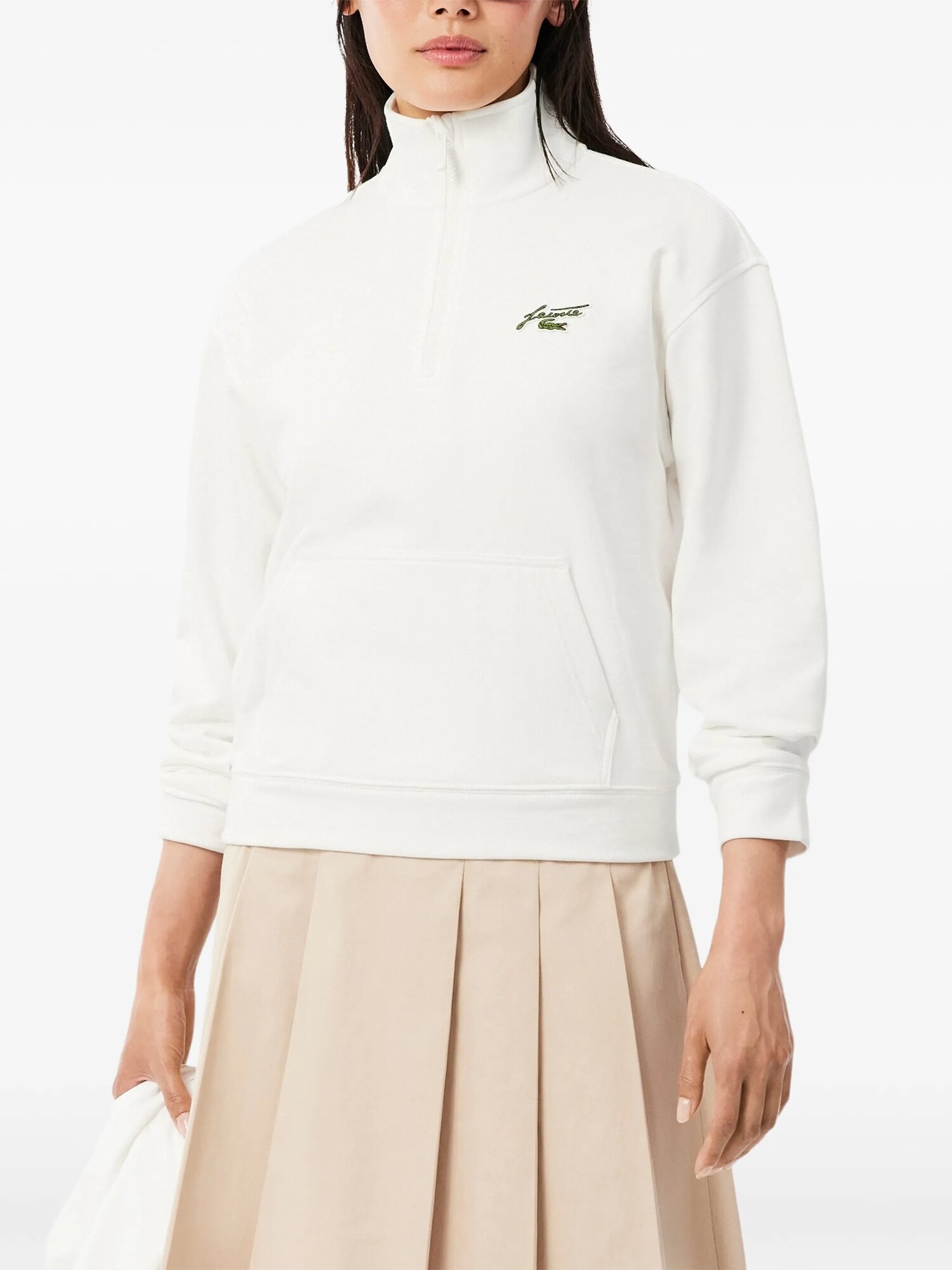 Толстовка LACOSTE Logo-patch half-zip sweatshirt