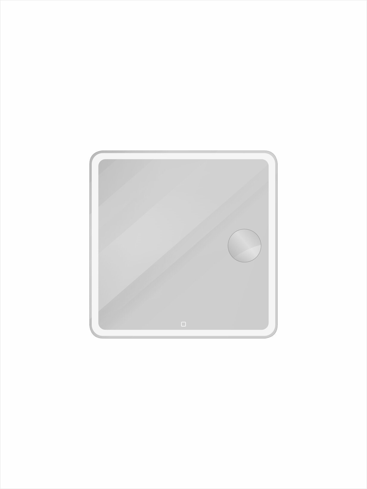 Зеркало с подсветкой и встроенной линзой 3-х кратного увеличения BelBagno SPC-MAR-800-800-LED-TCH-LNZ