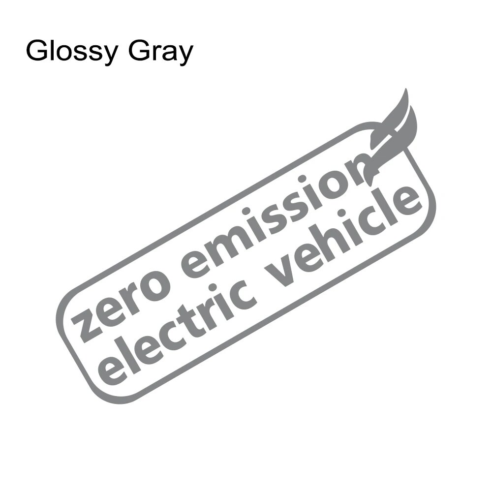 Наклейка на авто "Zero Emission Electric Vehicle", Glossy Gray