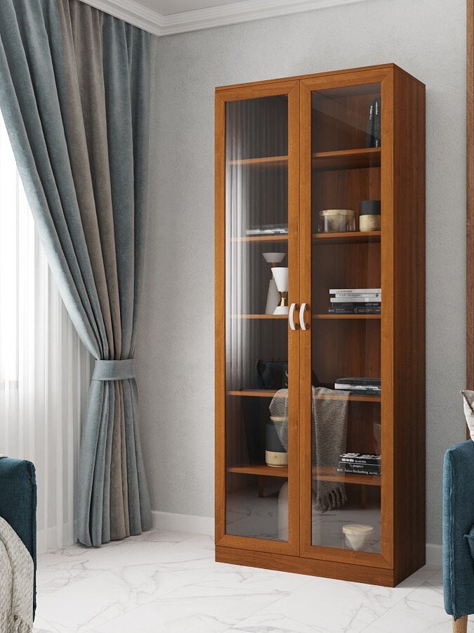 Книжный шкаф МебельЛэнд24 Библиограф - 2 №1 Орех Экко 60x50x230