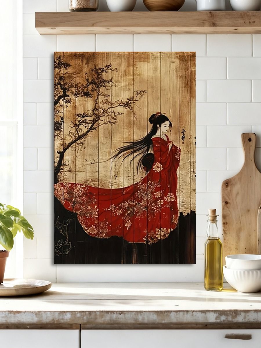 Картина "Канва с изображением женщины в китайском стиле, 40 * 60, 40 х 60CM" 40x60 см