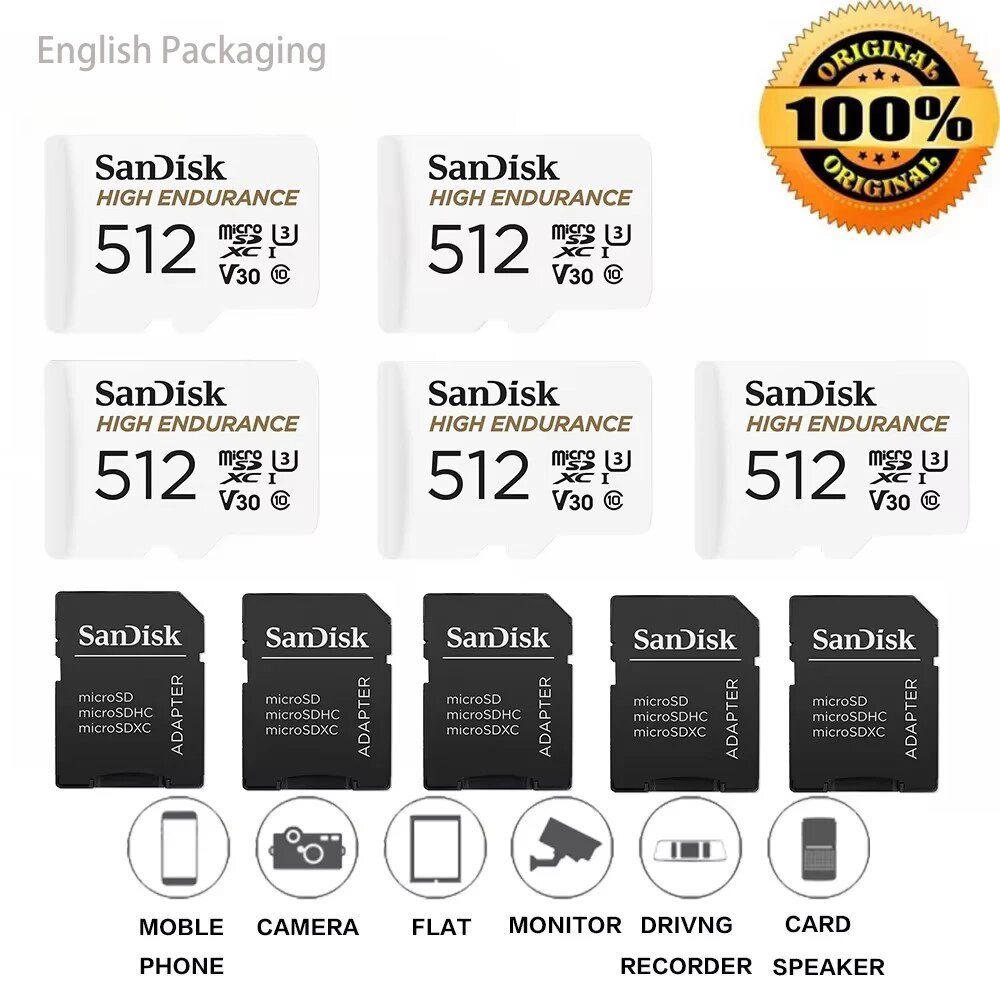 SanDisk High Endurance 512GB microSDXC (5шт)