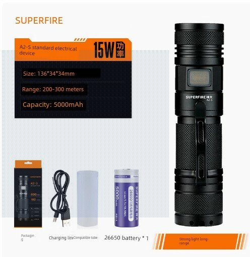 SupFire Shenhuo A2 карманный яркий фонарик USB перезаряжаемый L2-T6 зум фокусировка светодиодный уличный велосипедный