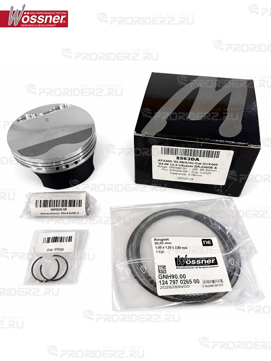 Поршень для мотоцикла DR-Z400, DR-Z400SM 00-23, KLX400R 03-04 от бренда Wossner 8563DA