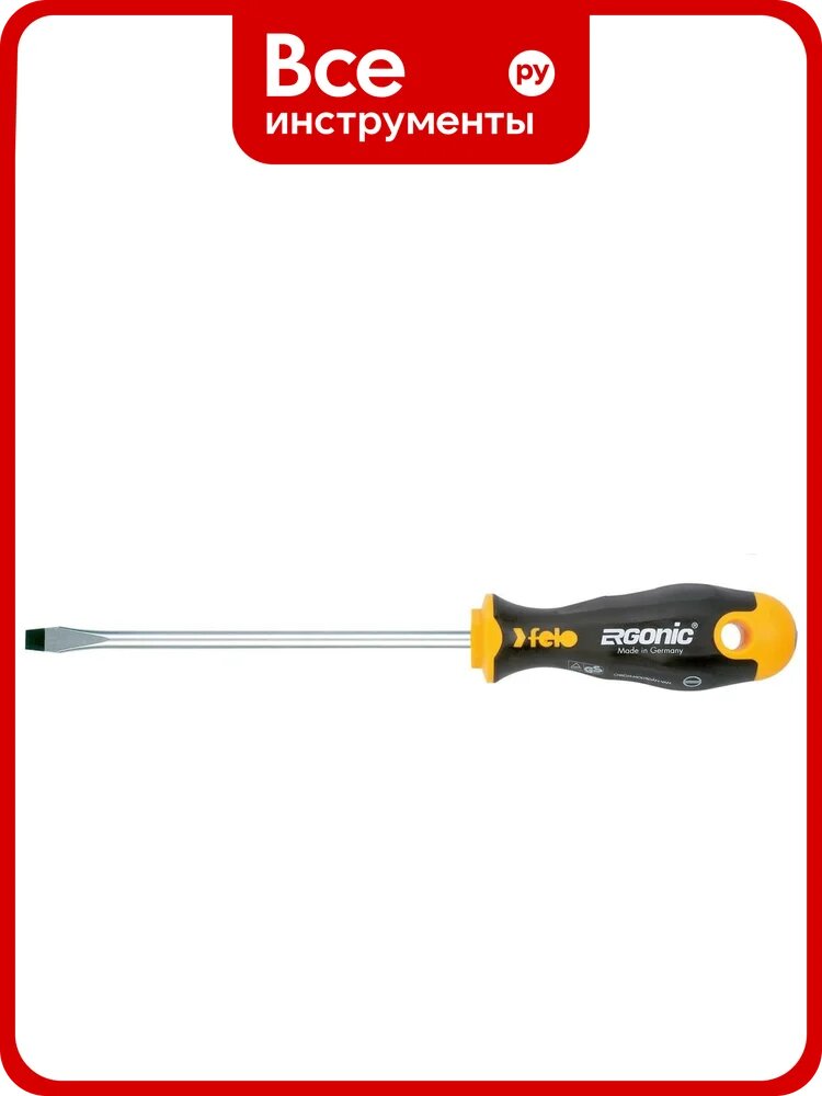 Плоская шлицевая отвертка 8,0х1,2х175 Felo Ergonic 40008610