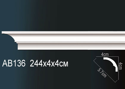 Карниз потолочный 40x40 мм карниз полиуретановый плинтус под покраску Perfect AB 136-1 метр