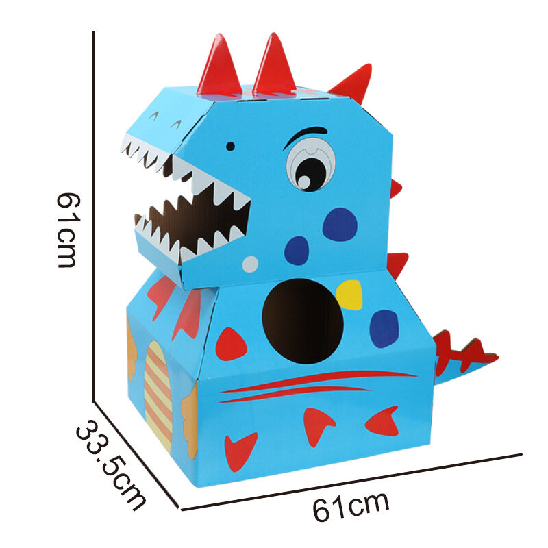 Носимая детская картонная плоскость игрушка картонная динозавр DIY детский сад ручной работы на открытом воздухе